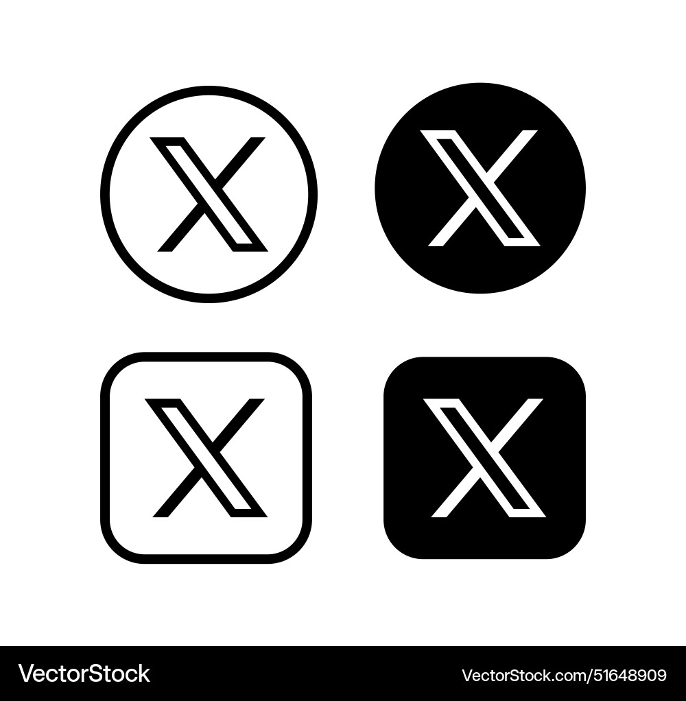 Twitter icon x logo social media Royalty Free Vector Image