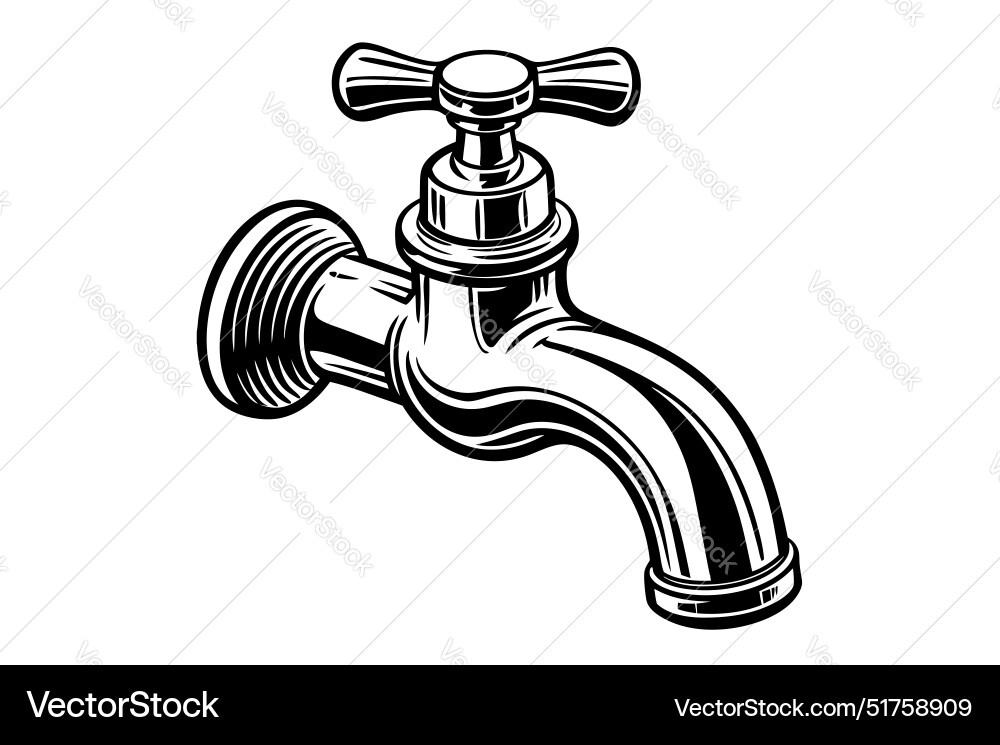 Water tap Royalty Free Vector Image - VectorStock