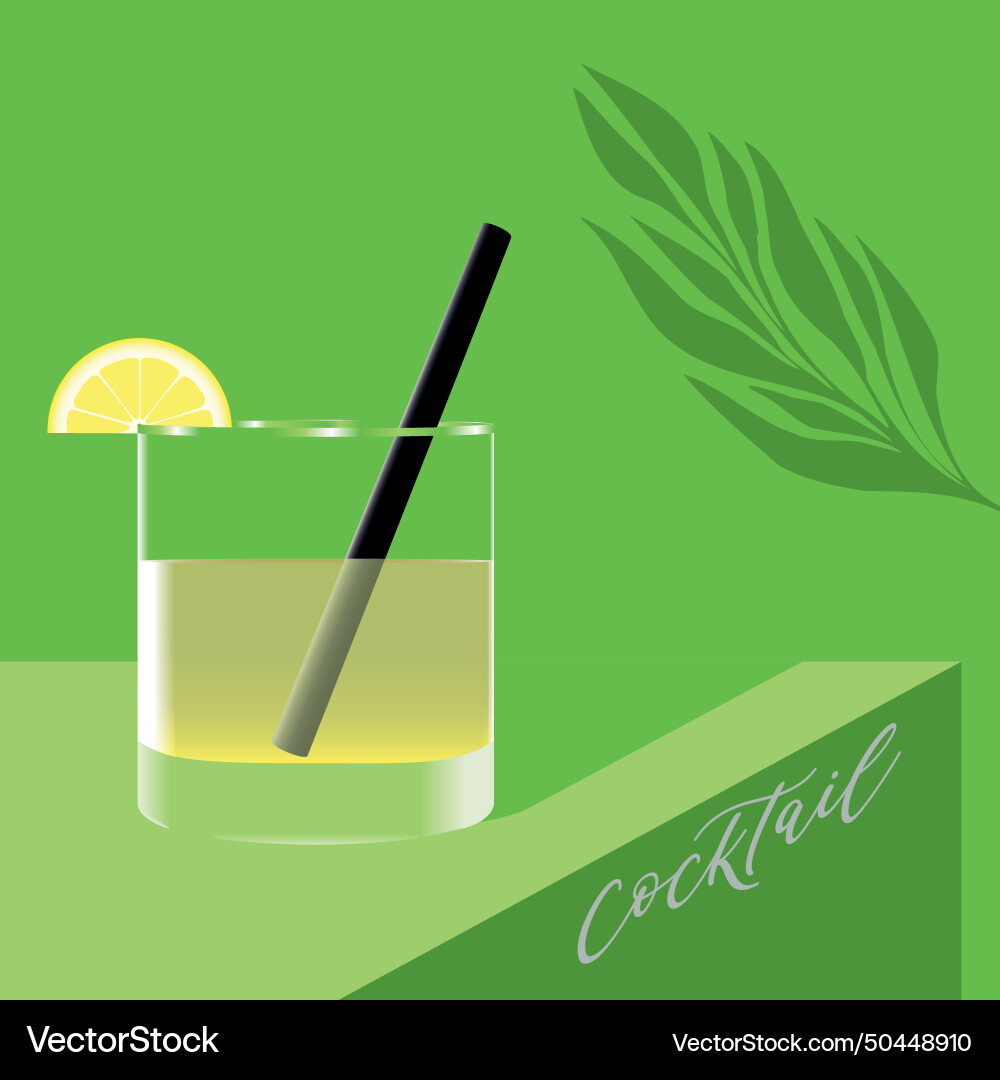 Colored detailed cocktail Royalty Free Vector Image