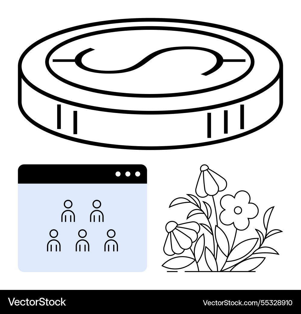 Digital collaboration financial growth and Vector Image