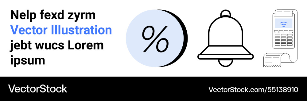 Discount percent notification bell payment Vector Image