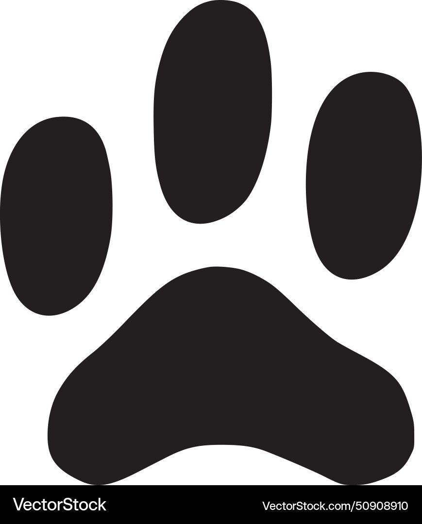 Dog paw - black and white Royalty Free Vector Image