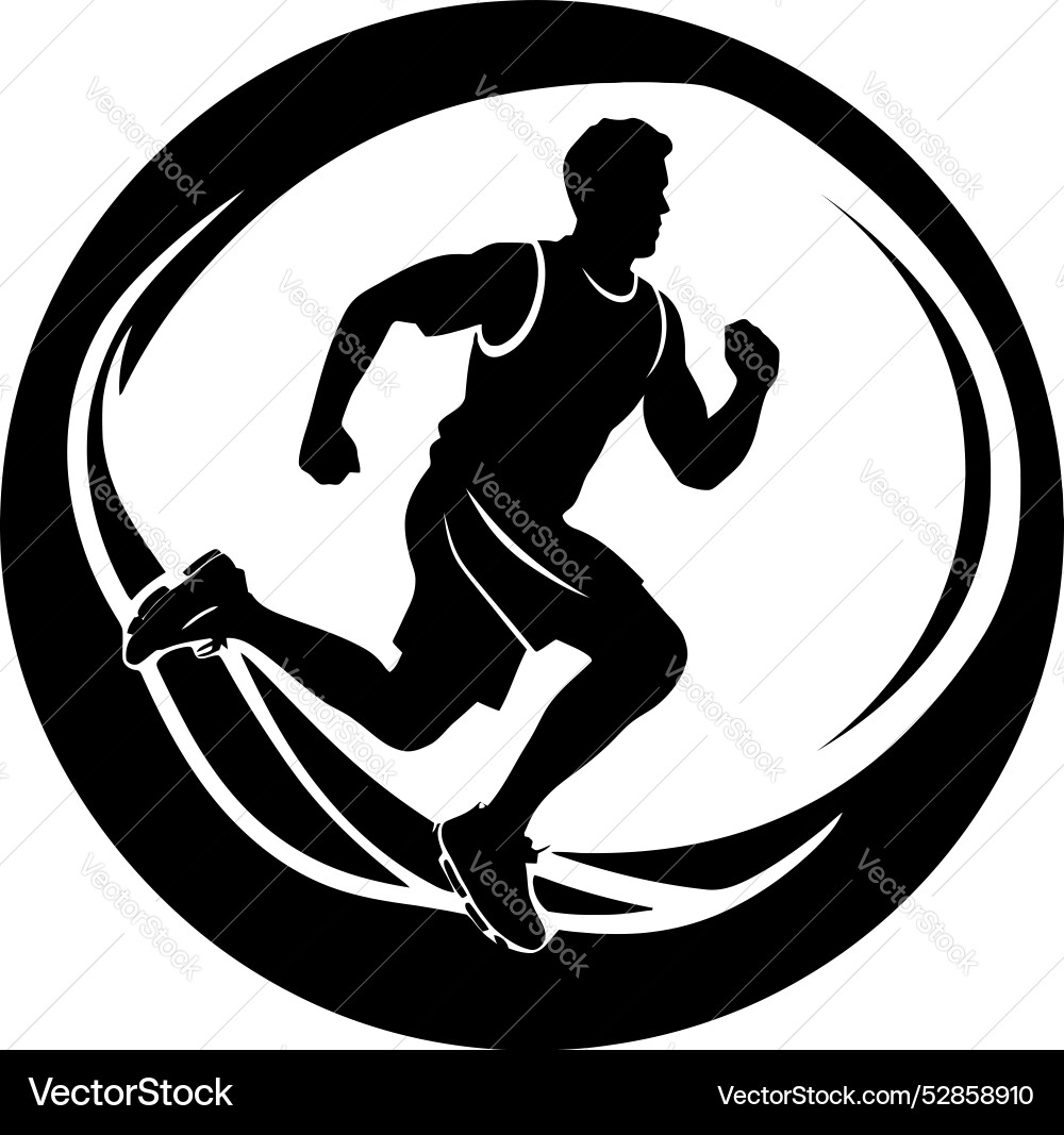 Endurance emblem marathon runner icon swift Vector Image