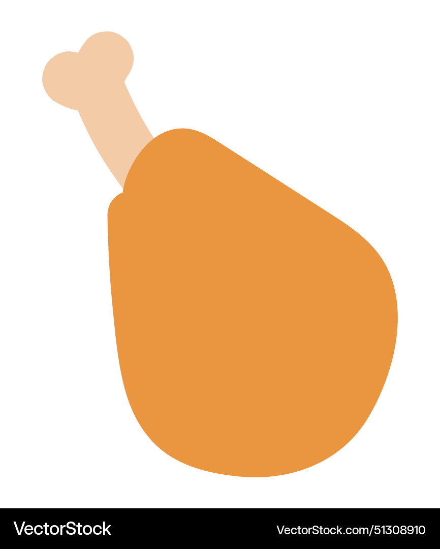 Fried chicken leg in flat design grilling meat Vector Image