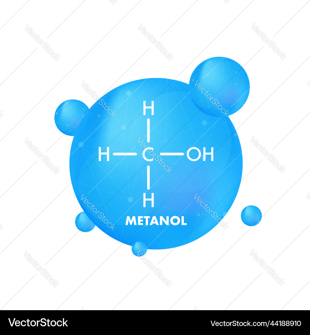Methanol concept chemical formula icon label text Vector Image