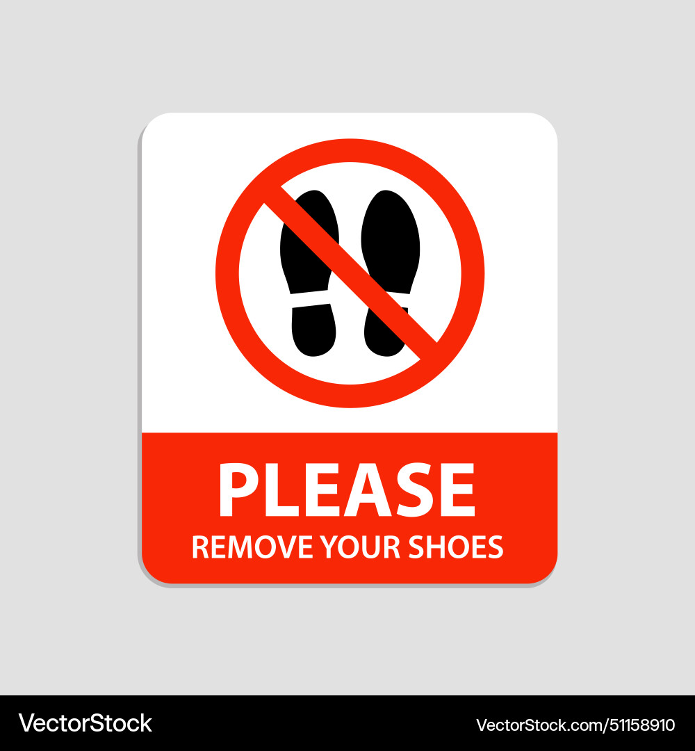 No shoes forbidden sign and remove Royalty Free Vector Image