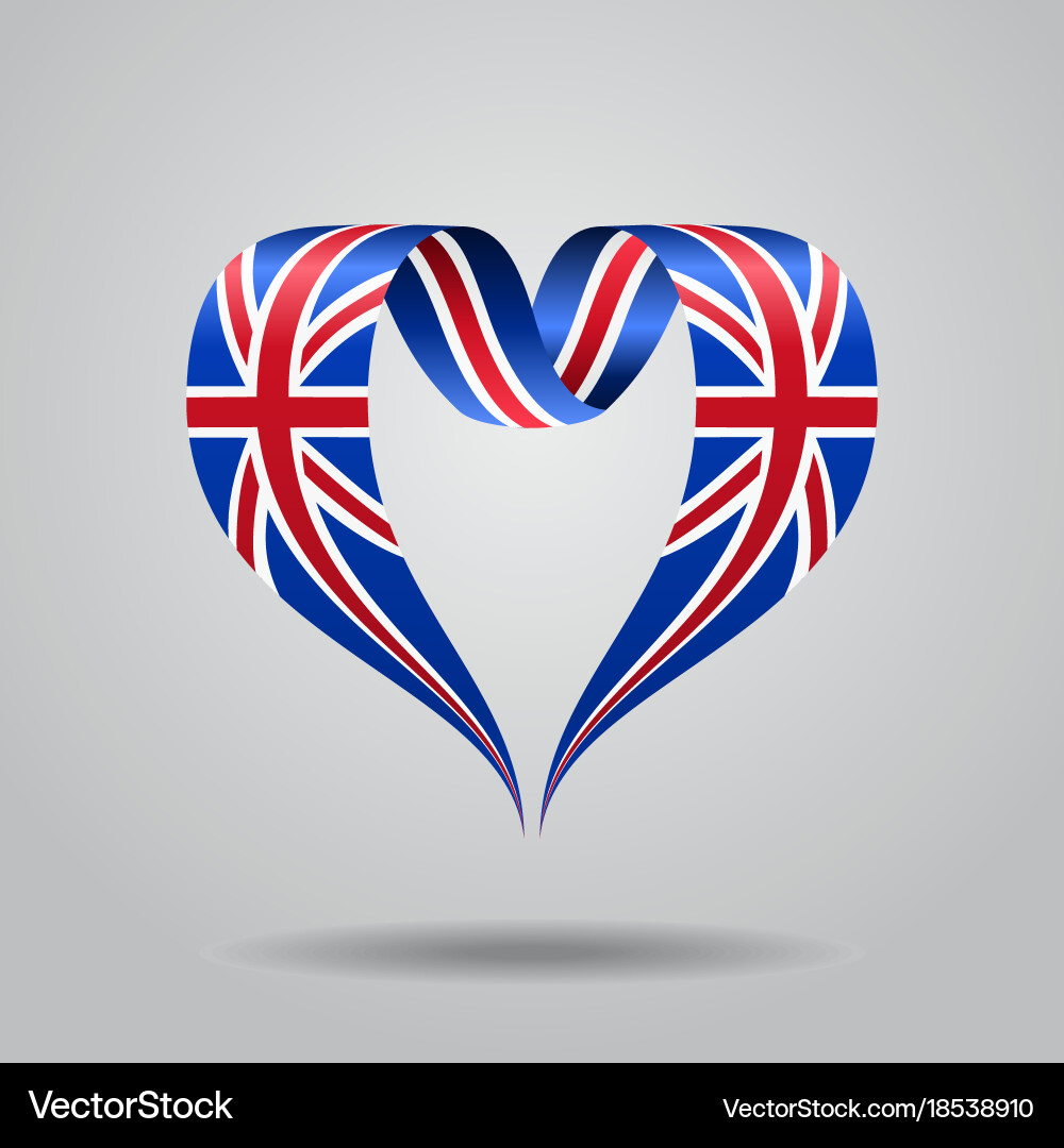 Union Jack Heart Ribbon Royalty Free Vector Image