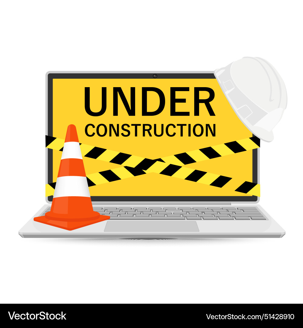 Website under construction page Royalty Free Vector Image