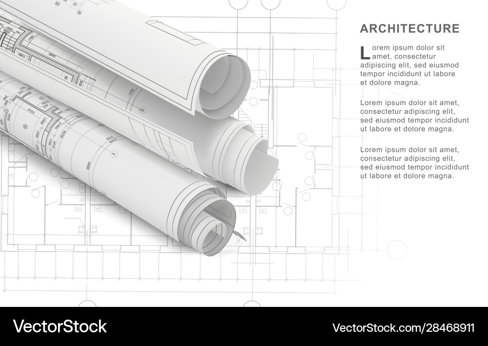 Architectural project background drawing Vector Image
