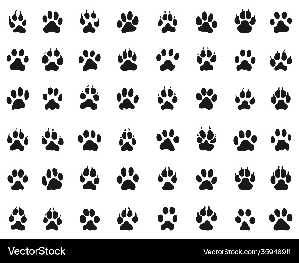 Black print paw Royalty Free Vector Image - VectorStock
