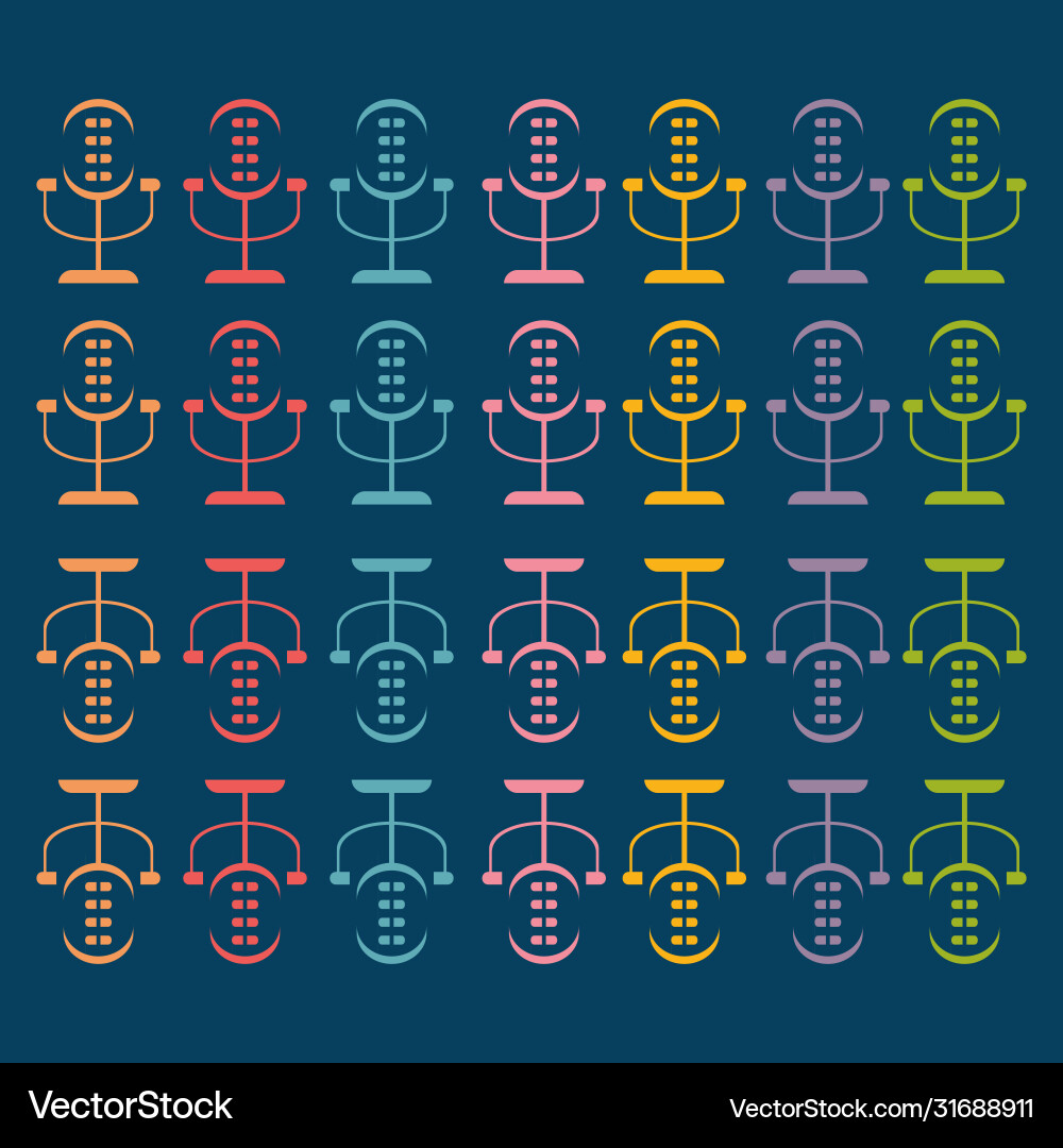 Colorful podcast pattern Royalty Free Vector Image