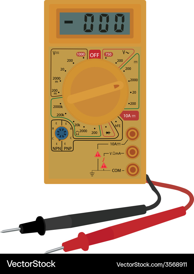 Digital Electric Multimeter - Volt Meter Vector Image