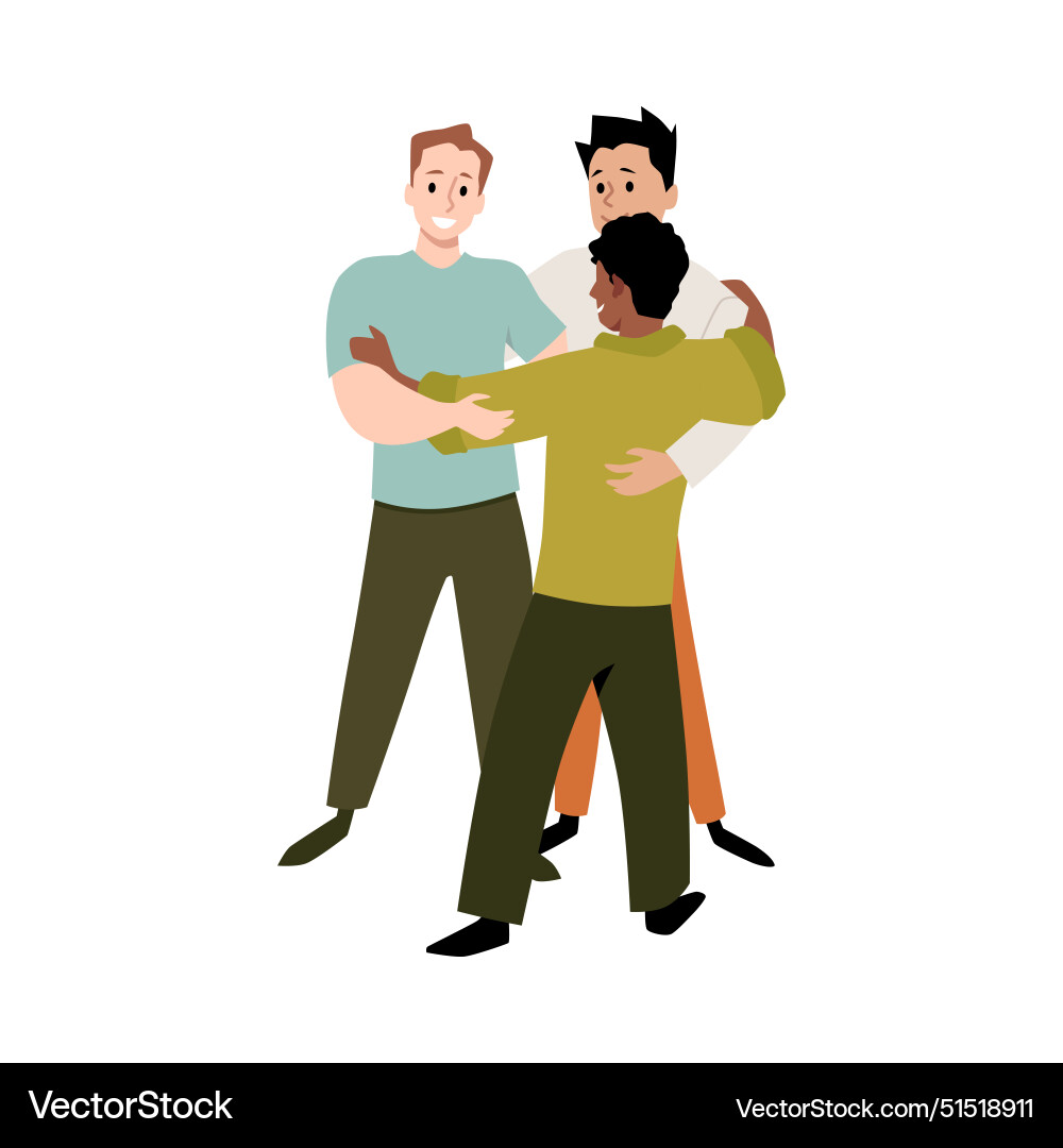 Group hug symbolizing teamwork and friendship Vector Image