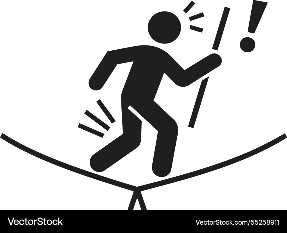 High-risk balancing icon Royalty Free Vector Image