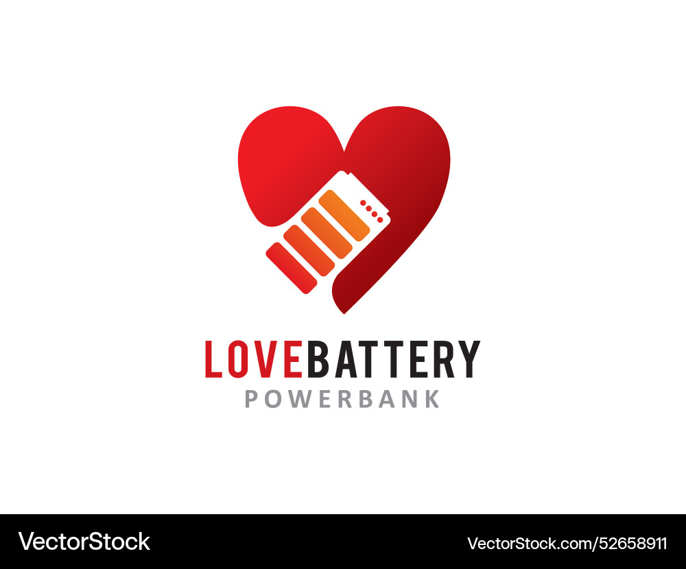 Love battery logo symbol or icon template Vector Image
