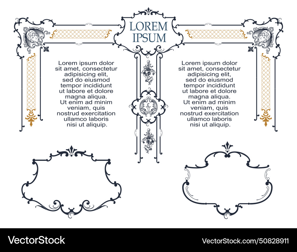 Luxury frame in ancient style for flyer Royalty Free Vector