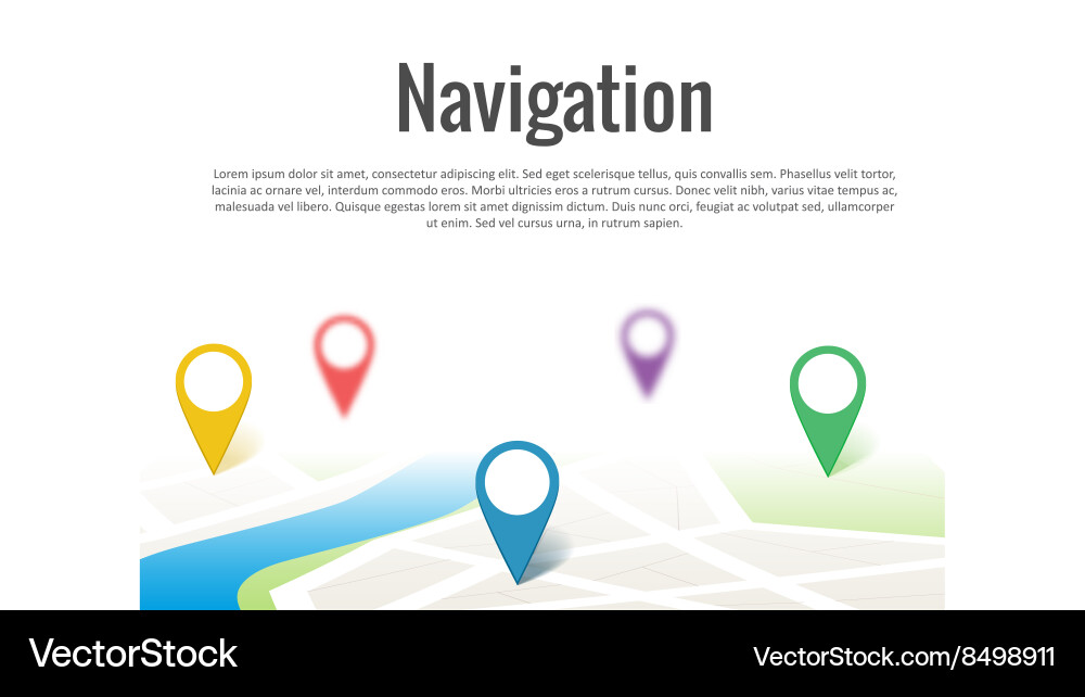 Map with a pin isolated on white Royalty Free Vector Image