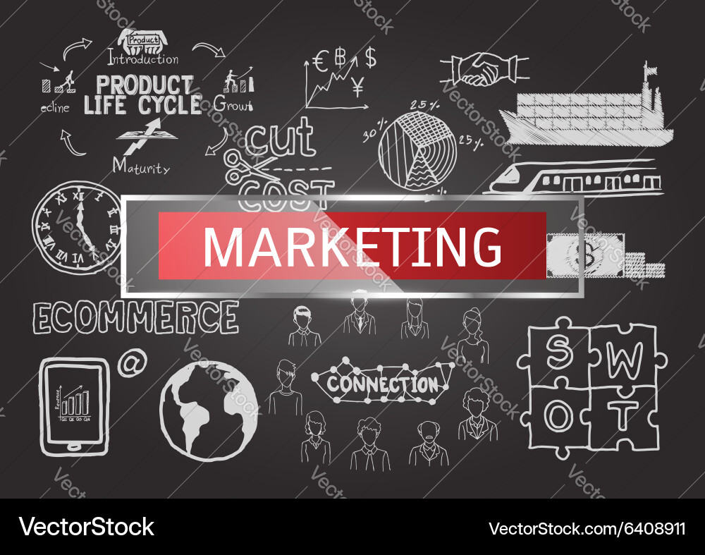 Marketing business plan infographic Royalty Free Vector