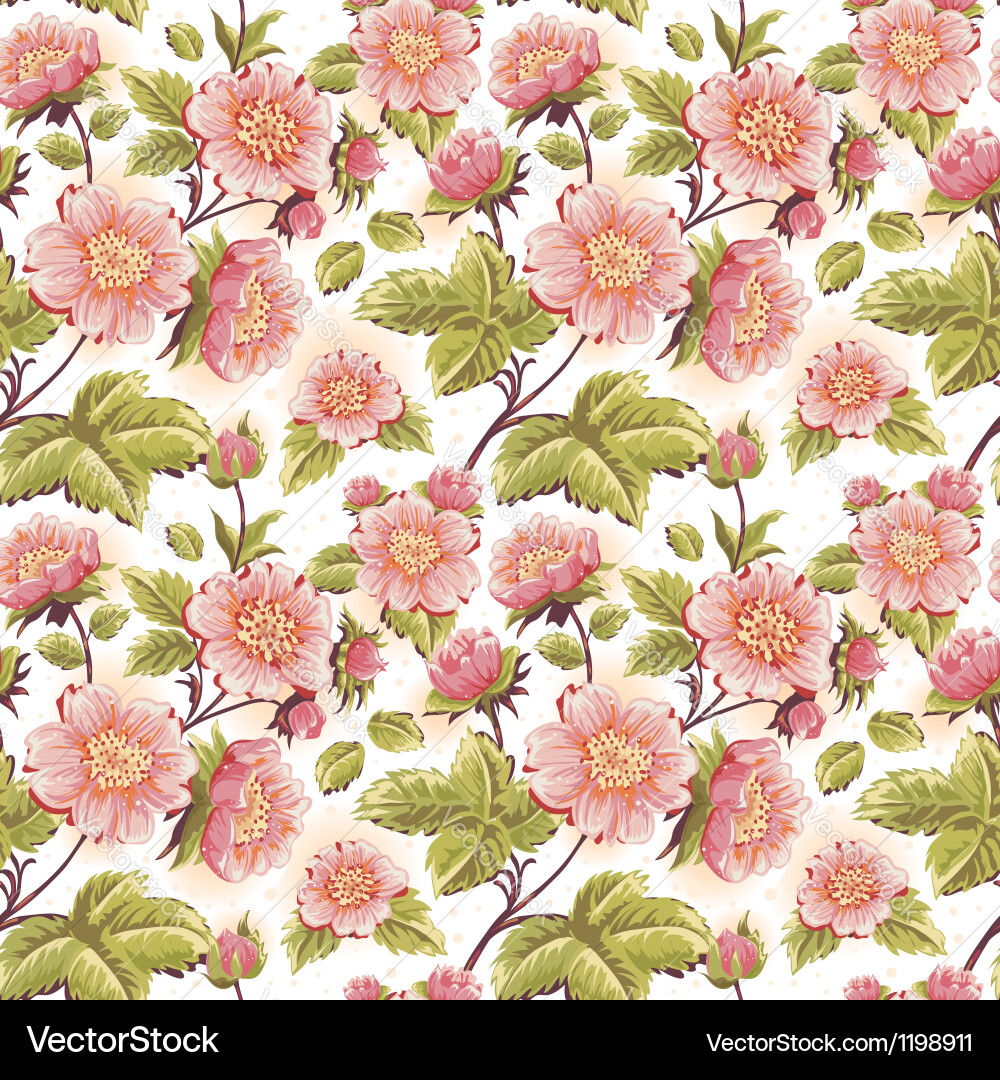 Romantic feminine seamless texture with flowers Vector Image