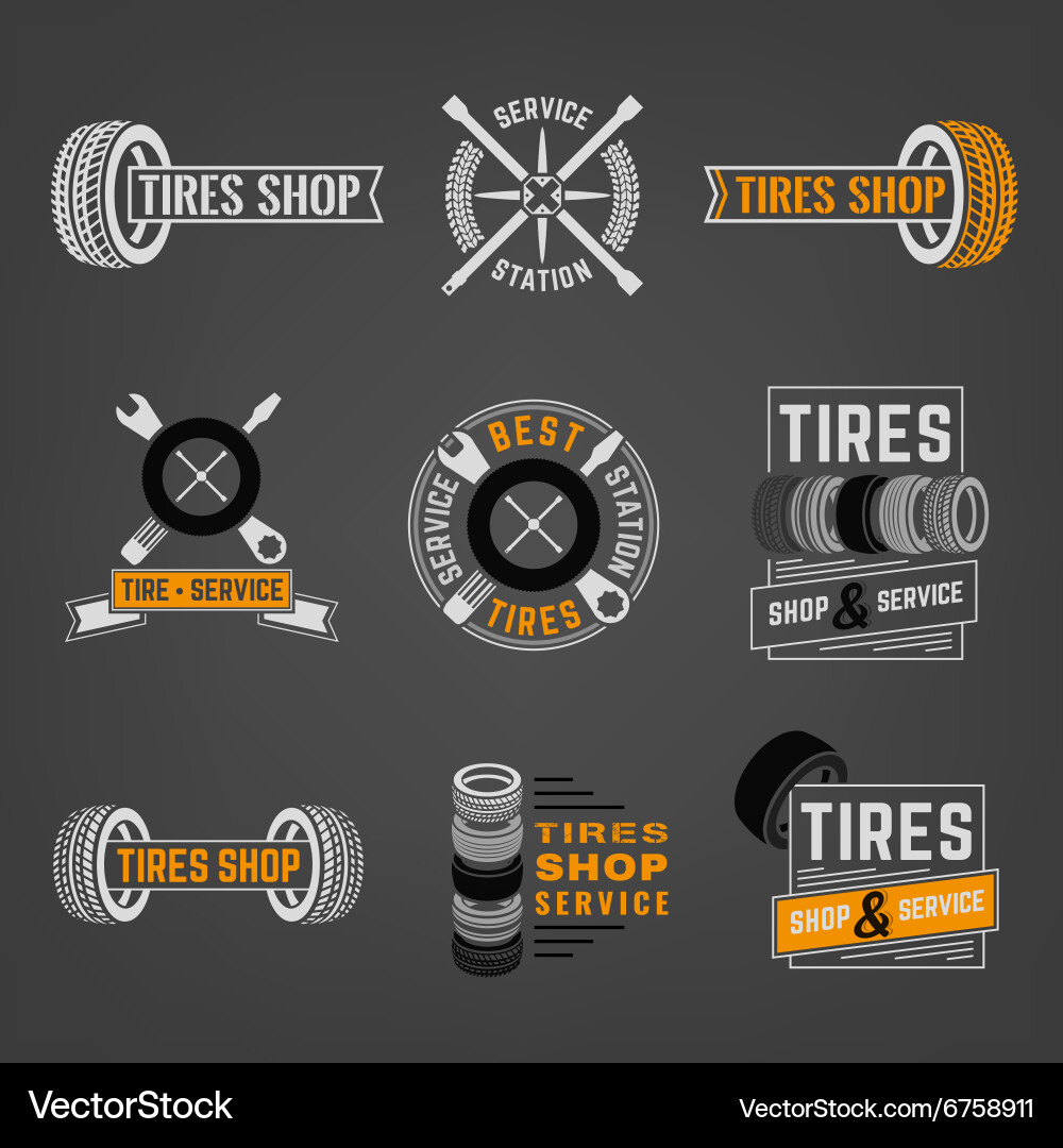 Tires shop logo Royalty Free Vector Image - VectorStock