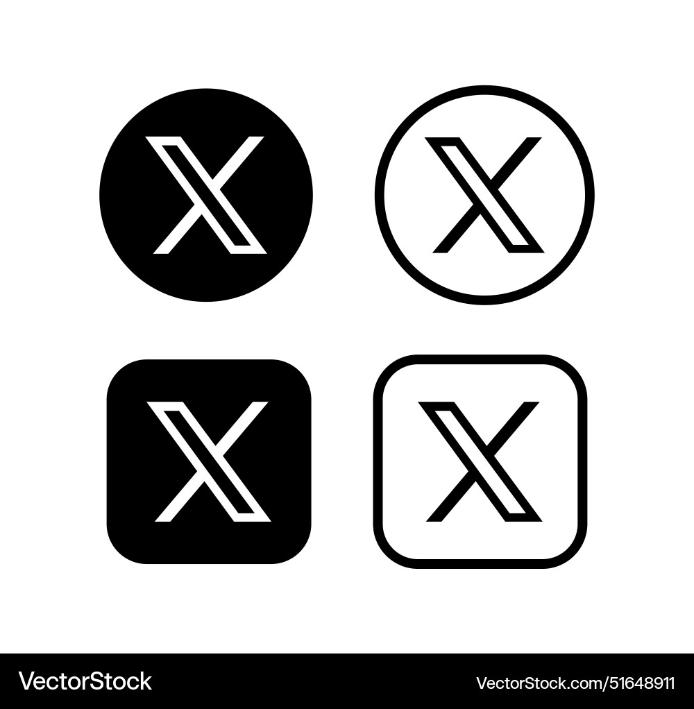 Twitter icon x logo social media Royalty Free Vector Image