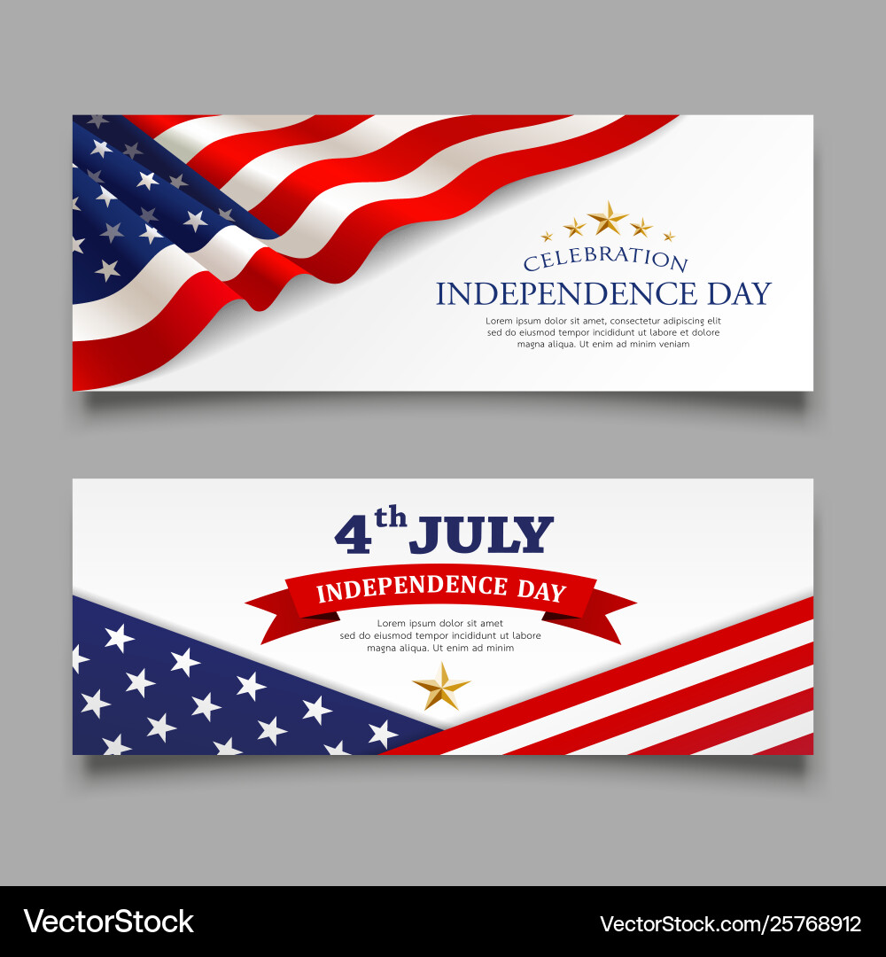 Celebration flag america independence day banner Vector Image