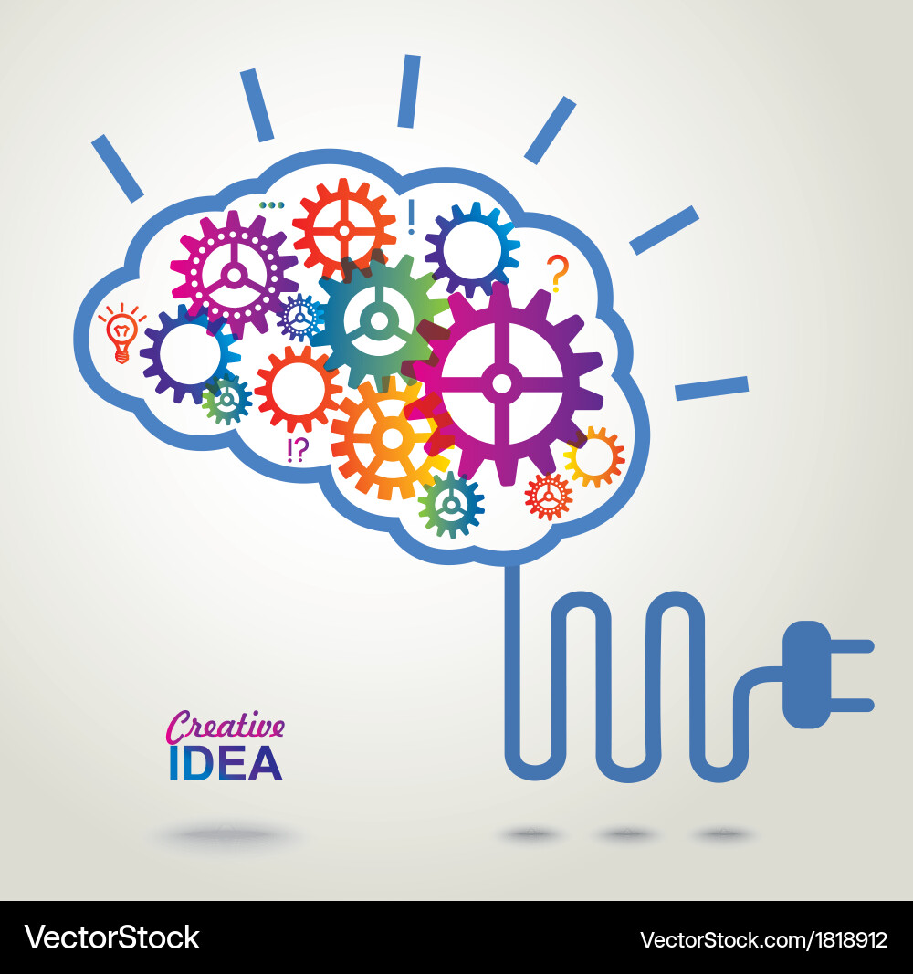 Creative brain idea concept background Royalty Free Vector