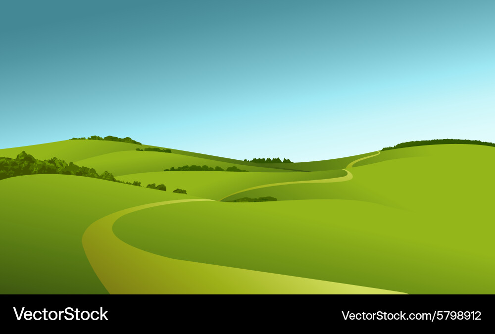 Green Hill Landscape Royalty Free Vector Image