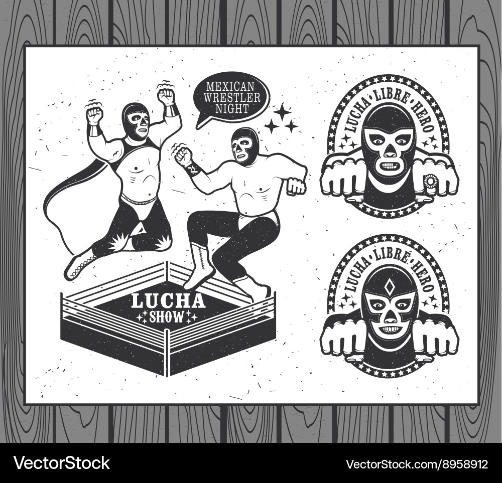 Lucha libre collection Royalty Free Vector Image