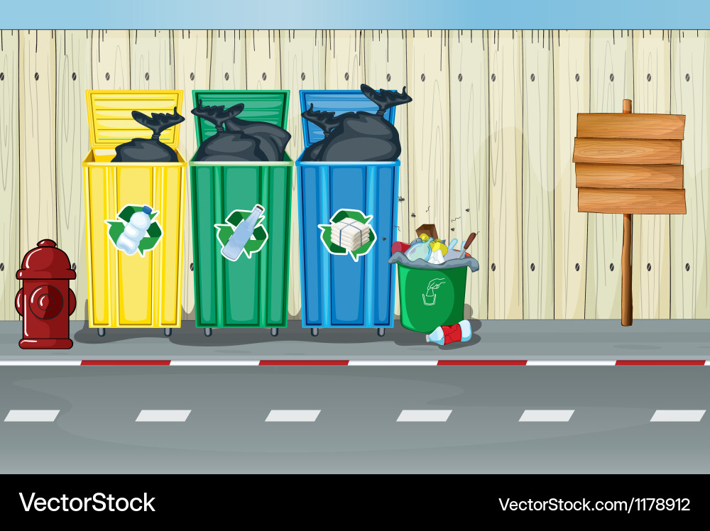 Roadside Waste Management Scene Royalty Free Vector Image