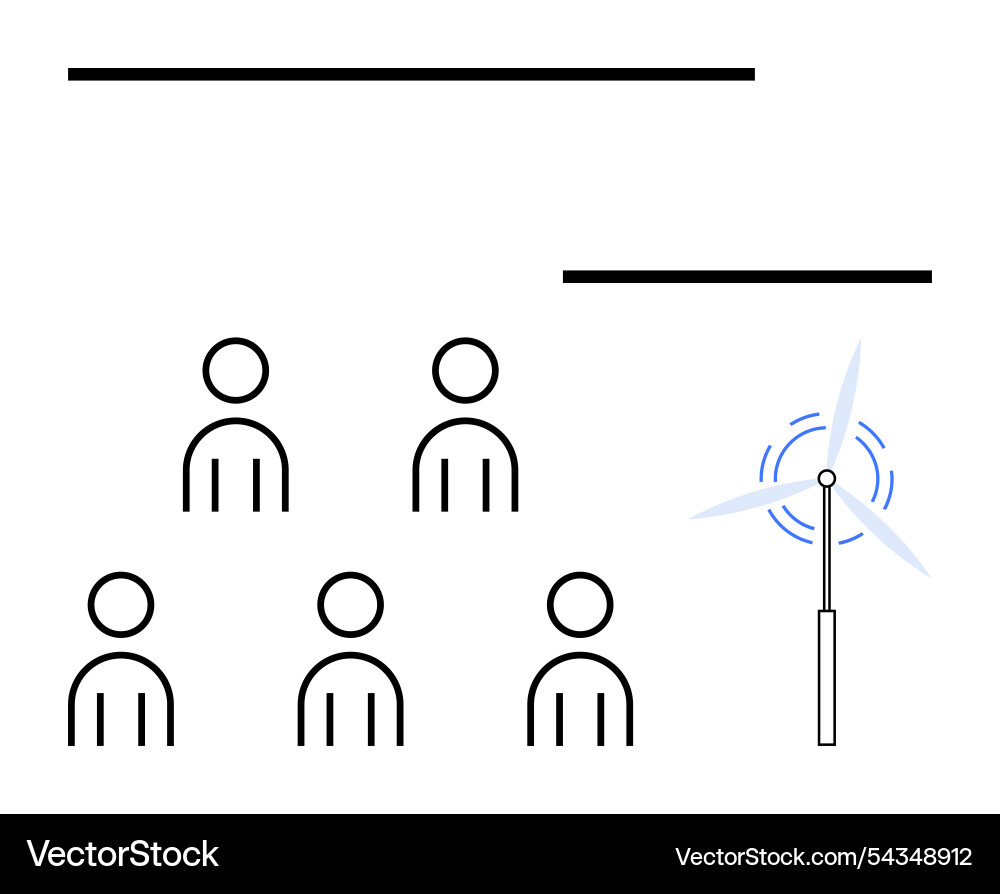 Simplified representation of teamwork generating Vector Image