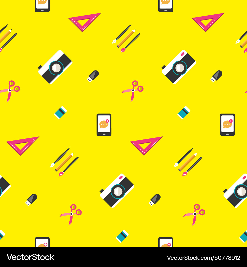Stationery seamless pattern Royalty Free Vector Image
