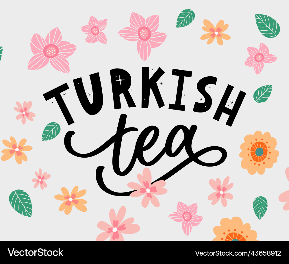 Turkish traditions of tea ceremony time Royalty Free Vector
