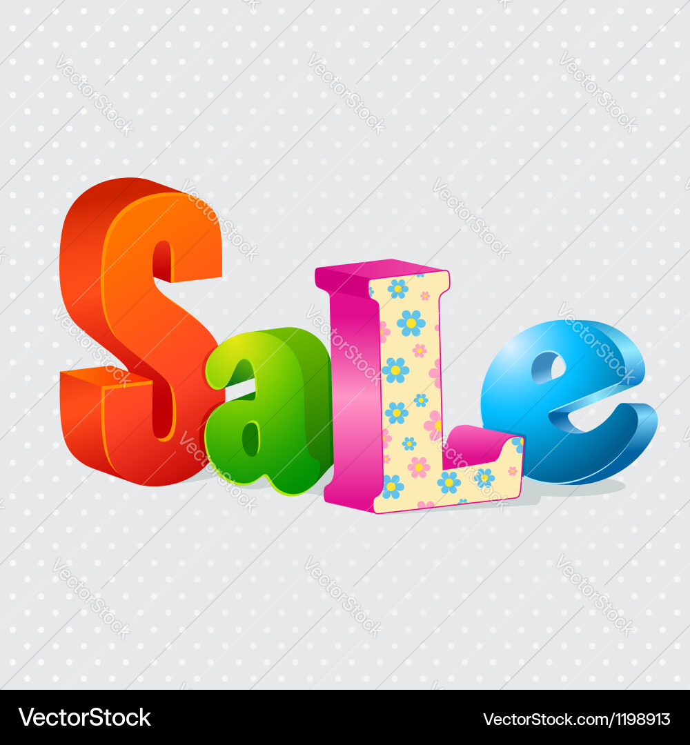 Colorful sale 3d letters Royalty Free Vector Image
