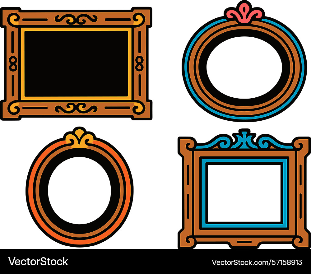 Decorative of four unique – Royalty-Free Vector | VectorStock