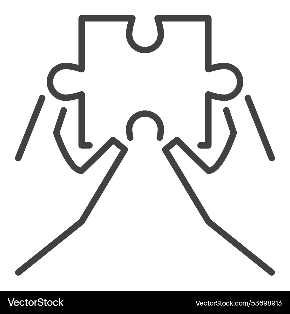 Hands with jigsaw puzzle icon or symbol Royalty Free Vector