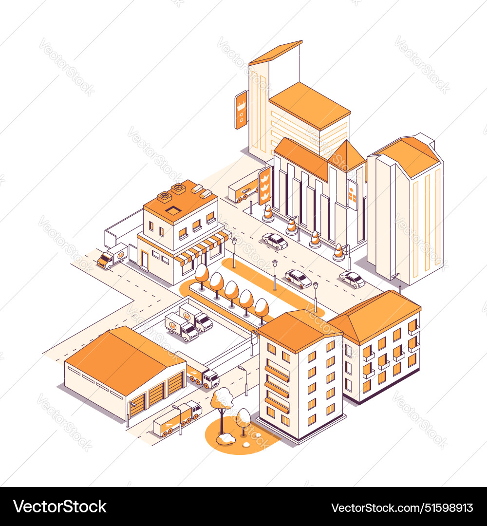 Isometric City Development Royalty Free Vector Image
