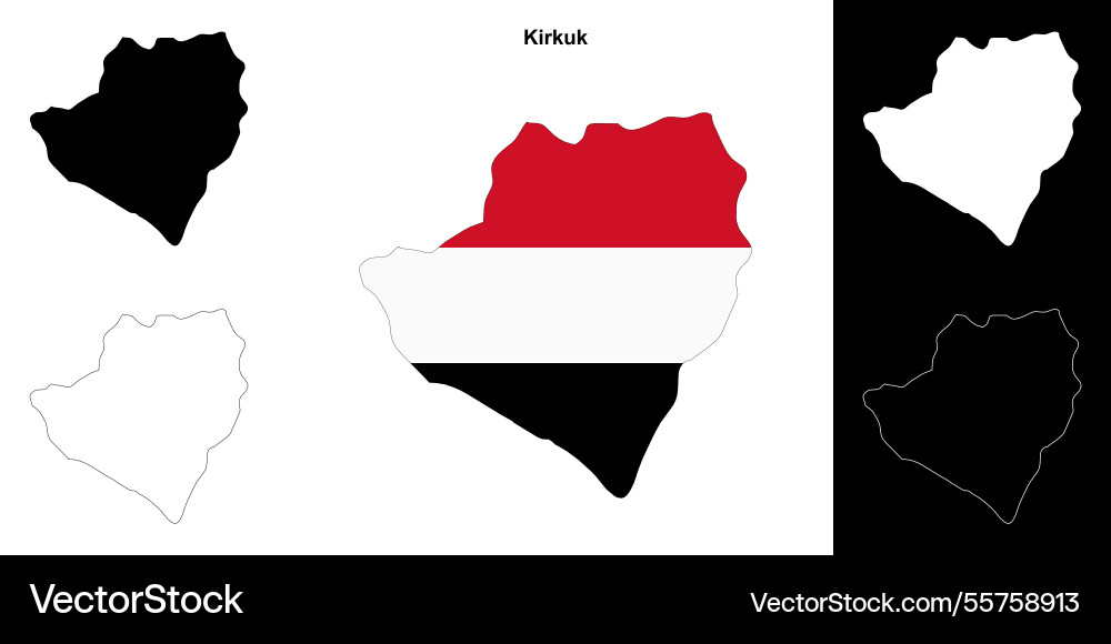 Kirkuk outline map Royalty Free Vector Image - VectorStock
