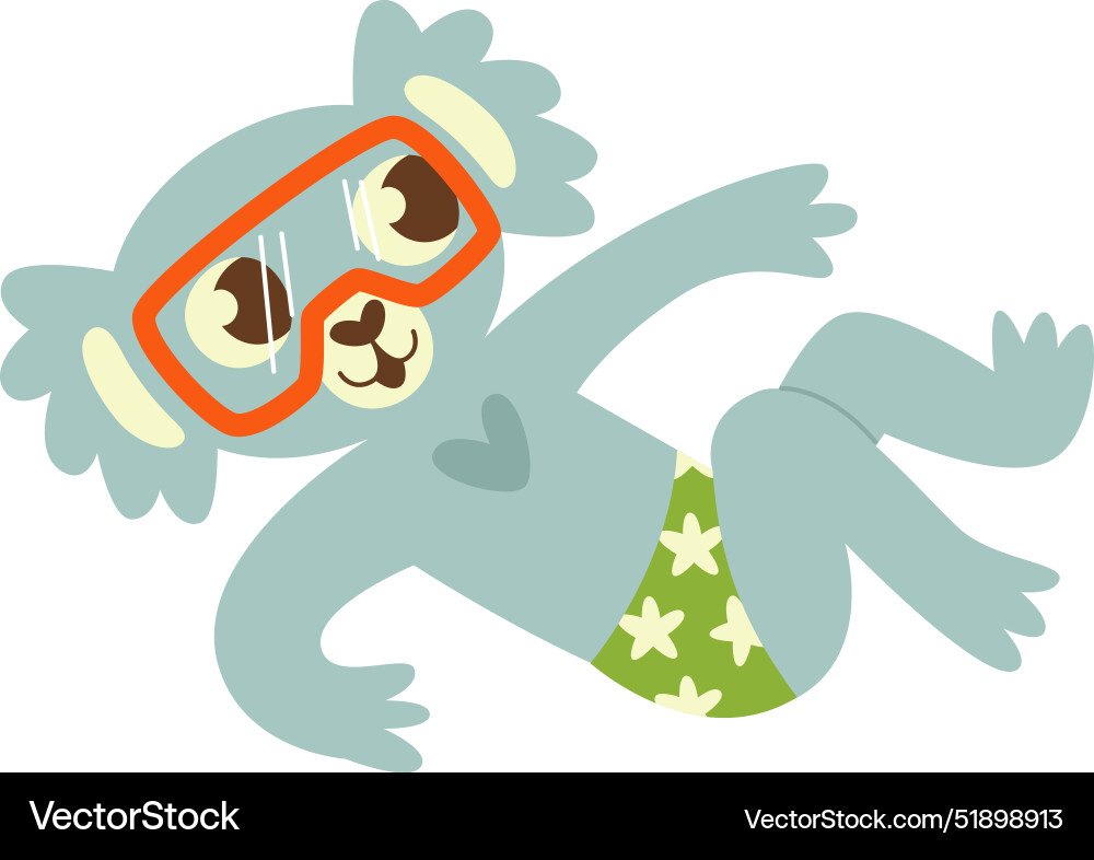Koala swimming under water diving Royalty Free Vector Image
