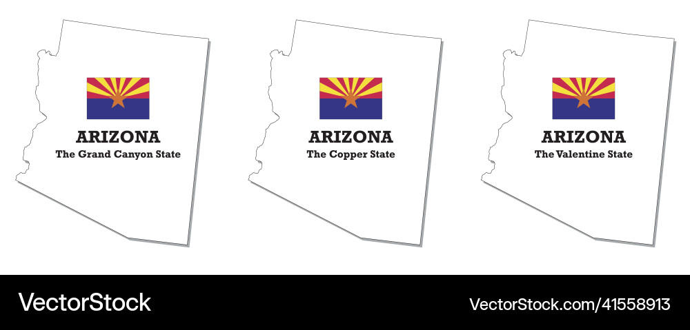 Map of the state arizona Royalty Free Vector Image