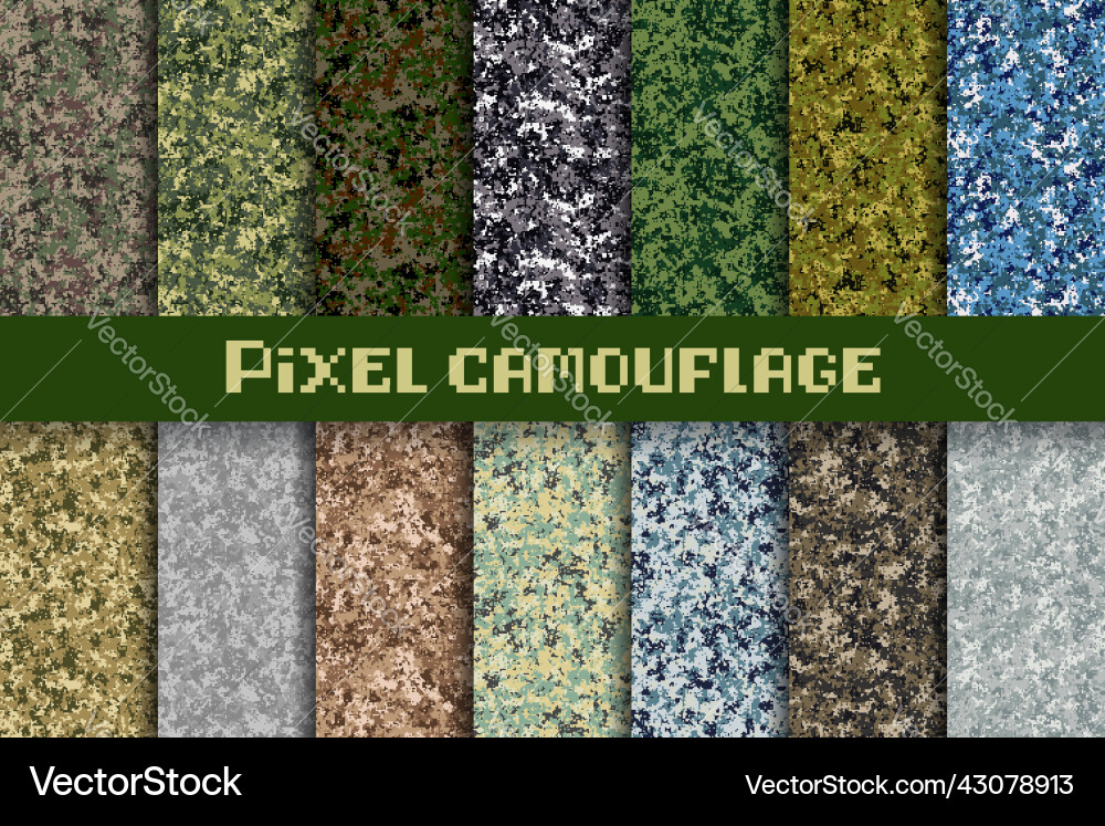 Pixel camouflage for a soldier army uniform Vector Image