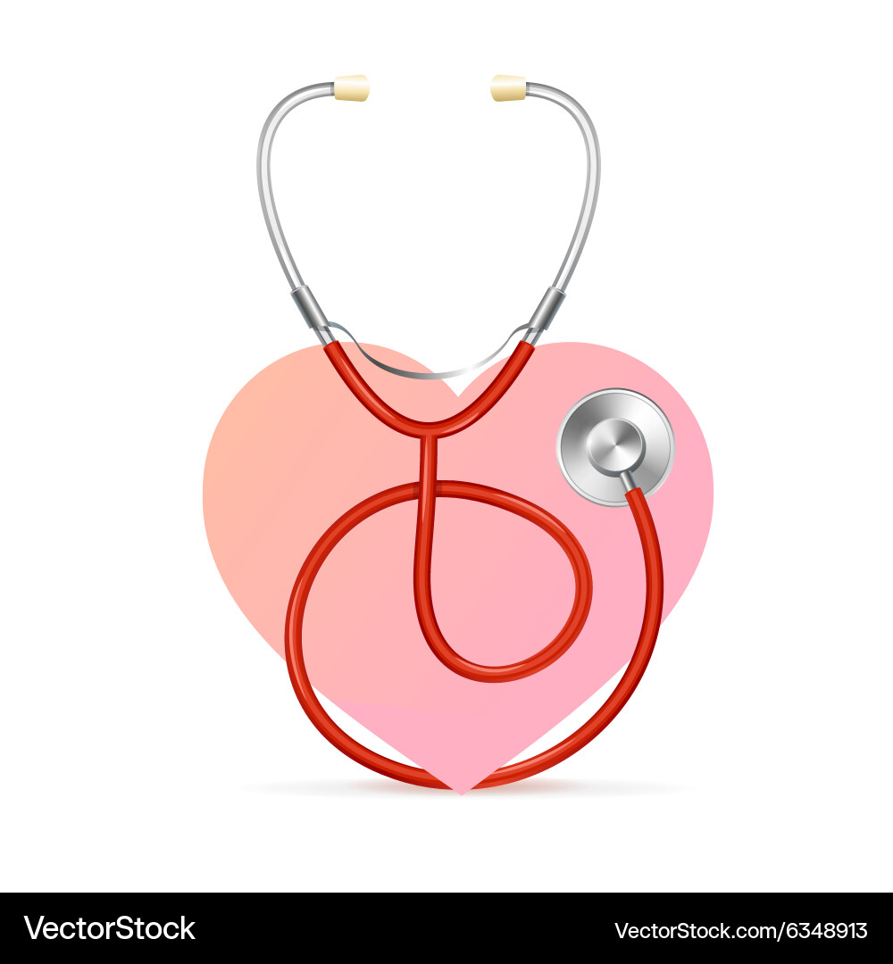 Red stethoscope Royalty Free Vector Image - VectorStock