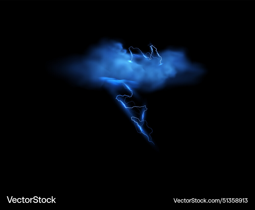 Storm cloud with lightning Royalty Free Vector Image