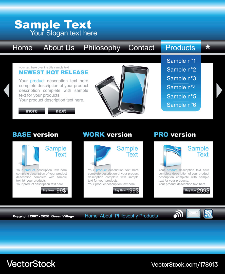 Technology website Royalty Free Vector Image - VectorStock