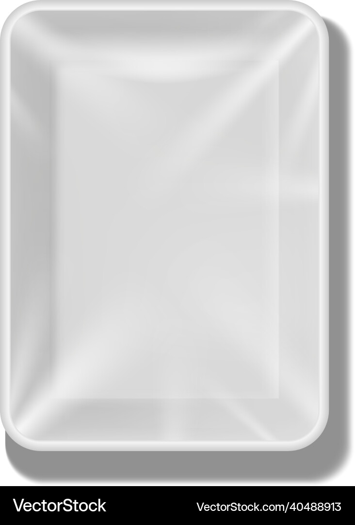 Tray plastic food package with transparent wrap Vector Image