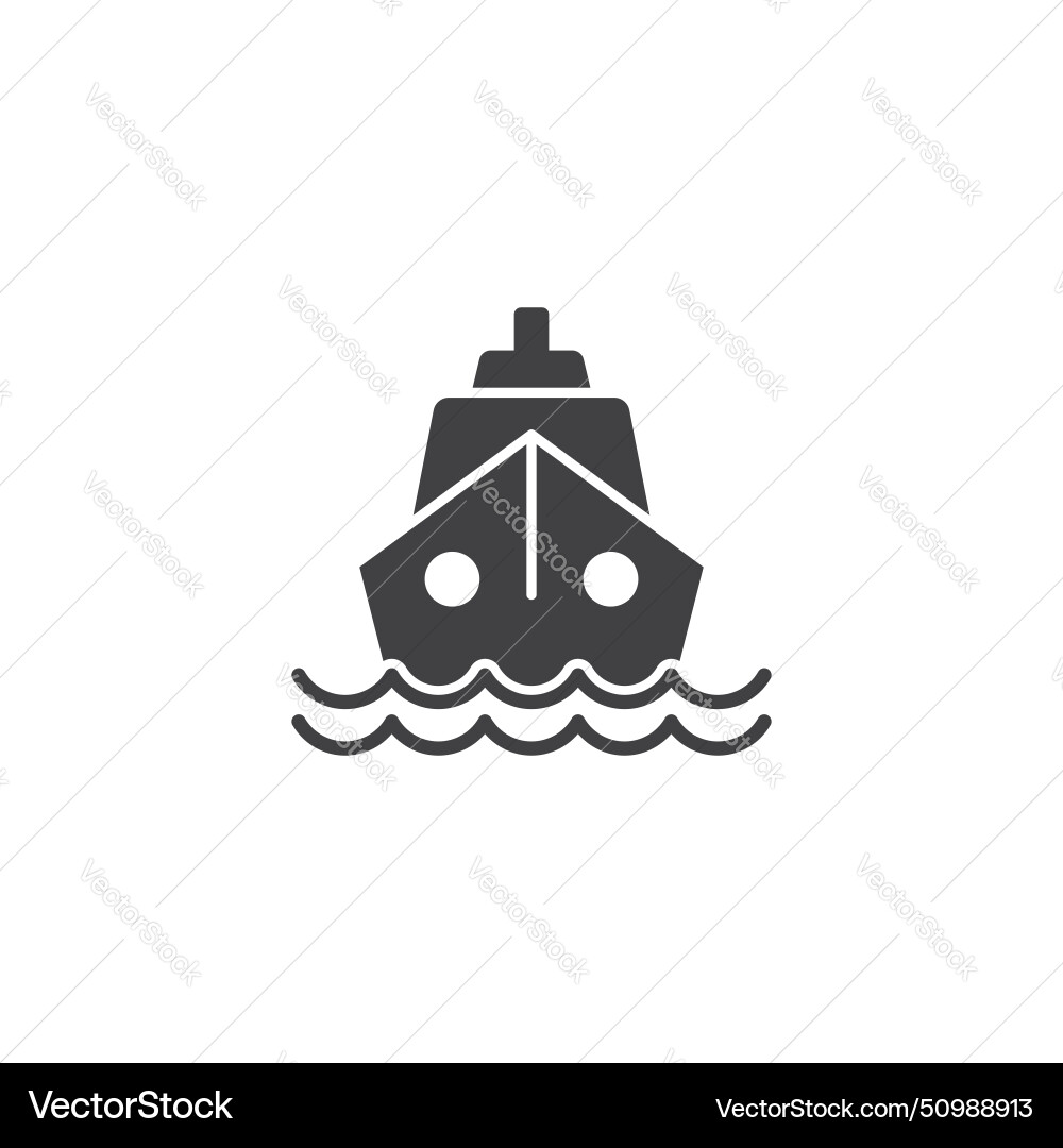 Vessel icon in flat style ship on isolated Vector Image
