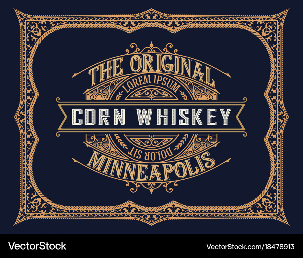 Whiskey design for label and packaging Royalty Free Vector