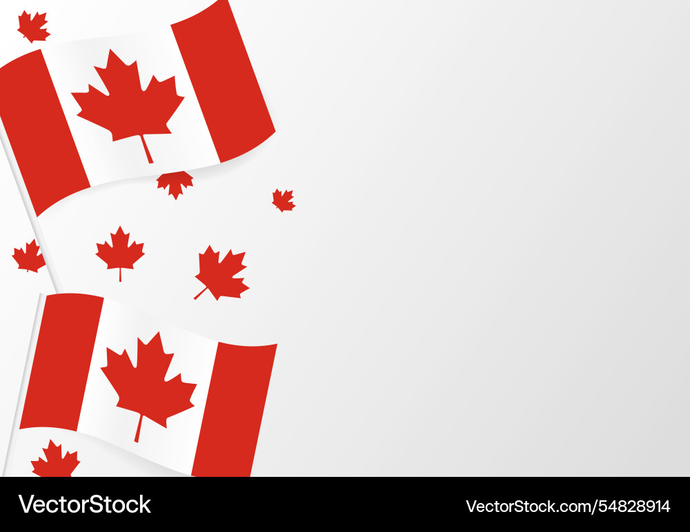 Canadian flags on a stick Royalty Free Vector Image