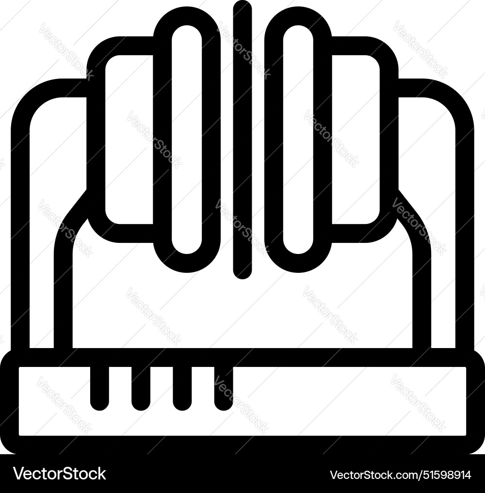 Electronic inductor coil icon representing Vector Image