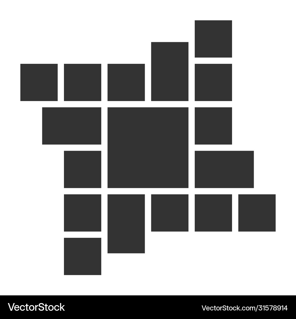 Empty photo collage template 17 parts Royalty Free Vector